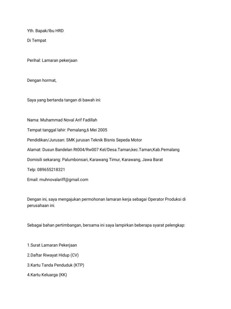 Berkas-LamaranPekerjaan-Muhammad Noval - Compressed | PDF