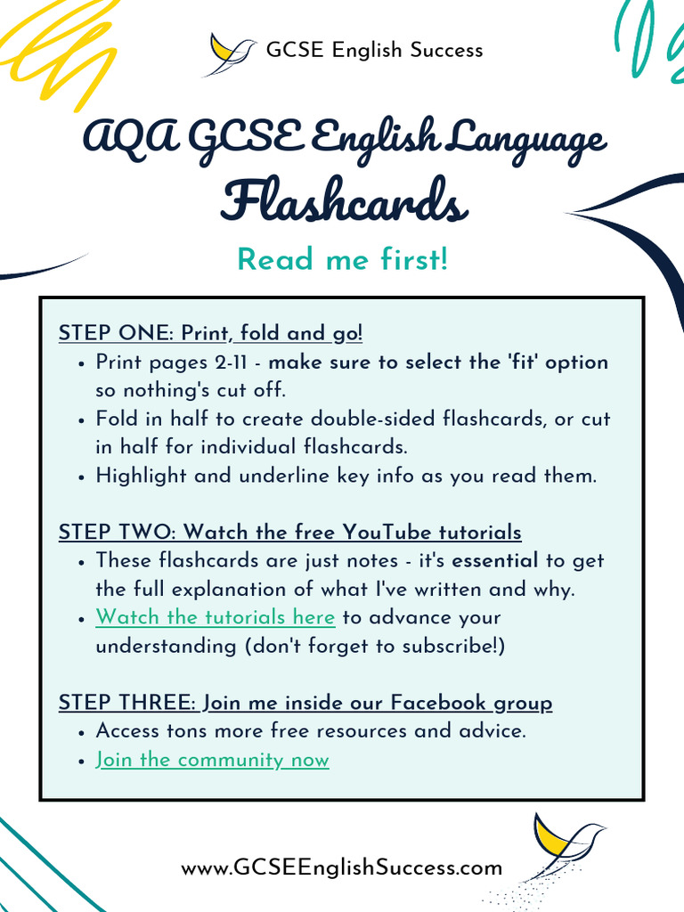 Flashcards - GCSE English Language 3 | PDF | Adjective | Linguistics