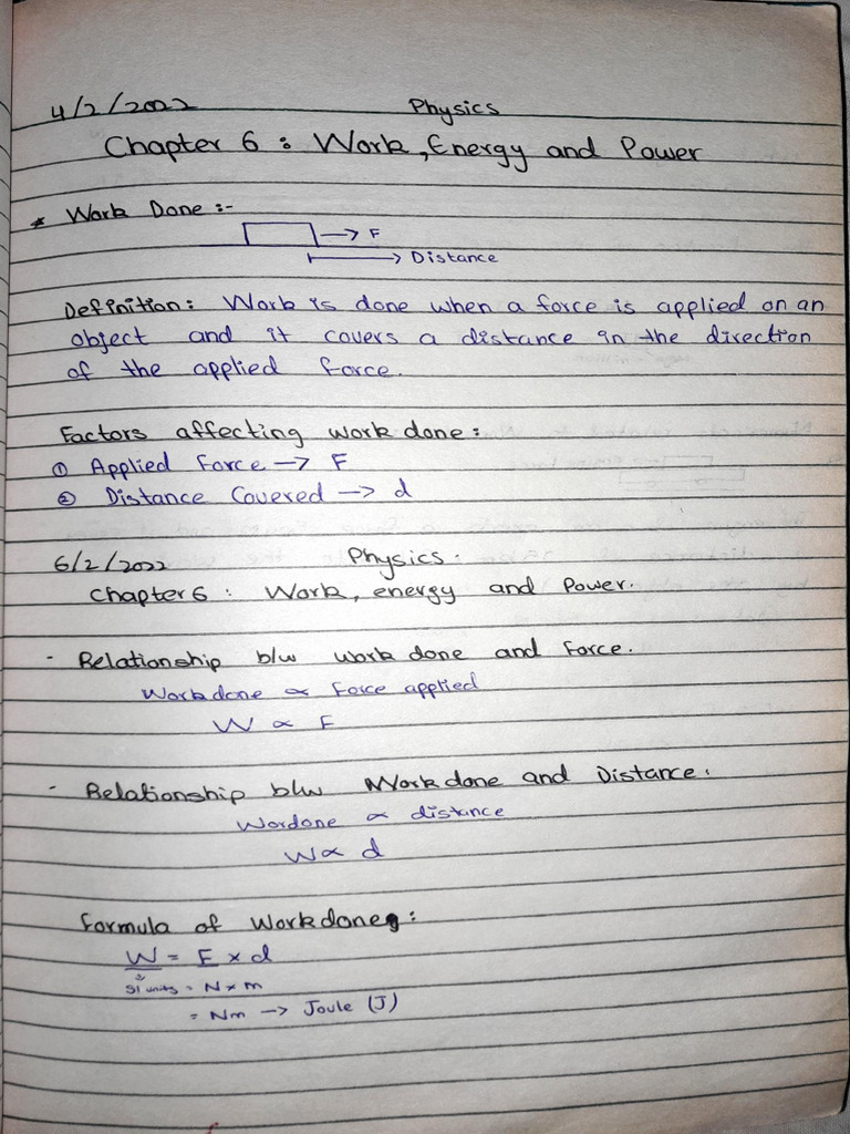 Physics Work Energy and Power | PDF