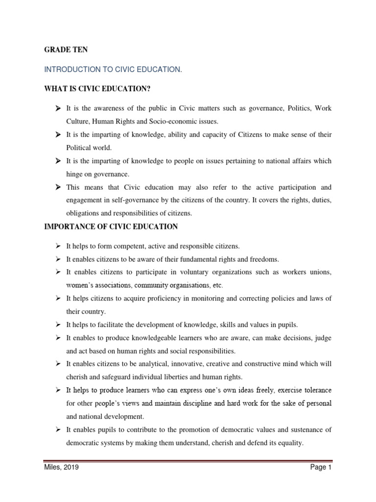 Introduction to Civic Education and Constitution | PDF | Elections ...