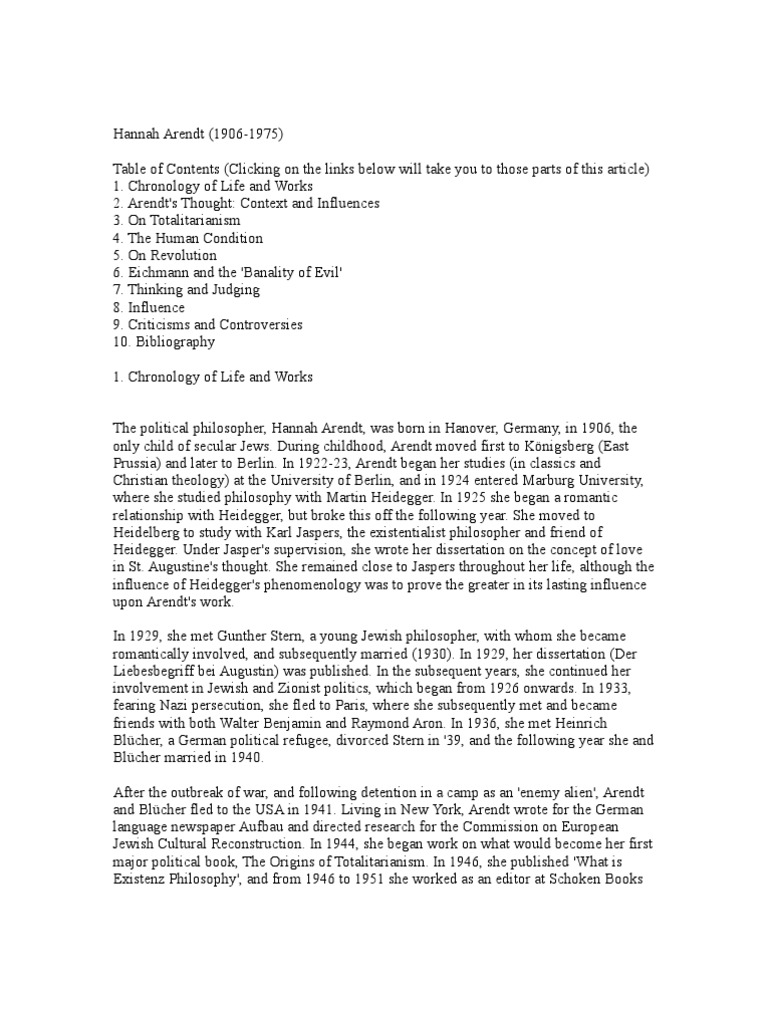 Hannah Arendt | Hannah Arendt | Phenomenology (Philosophy)