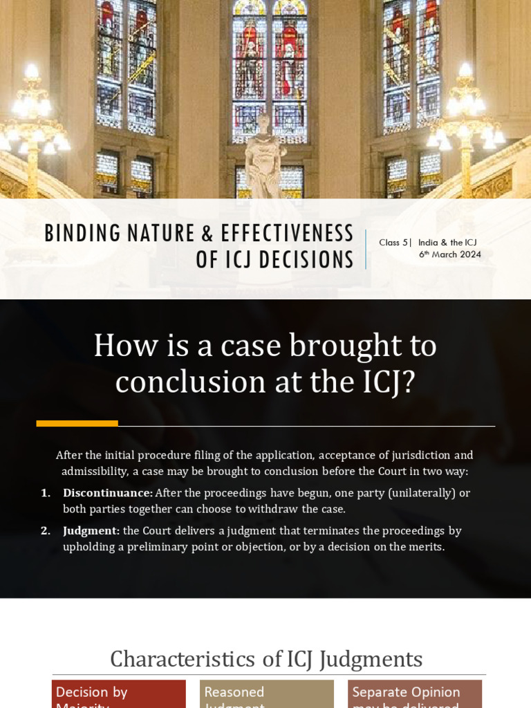 Effectiveness of ICJ Decisions and Appointment of Judges 2 | PDF ...