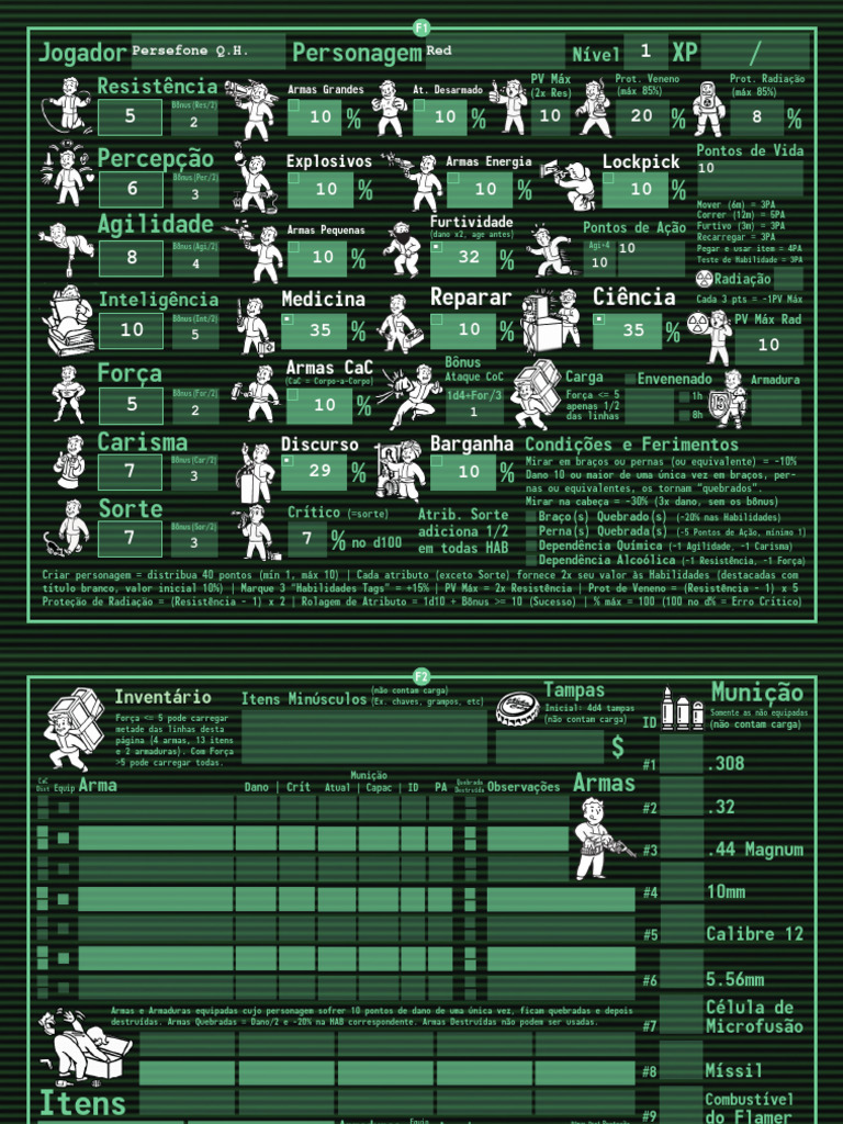 Ficha Flechout RPG PDF Editavel | PDF