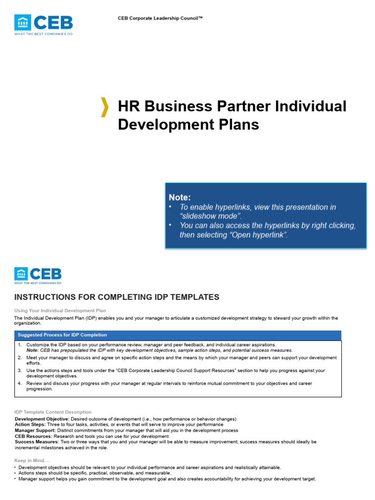 4.3 HRBP Individual Development Plans | PDF | Analytics | Leadership