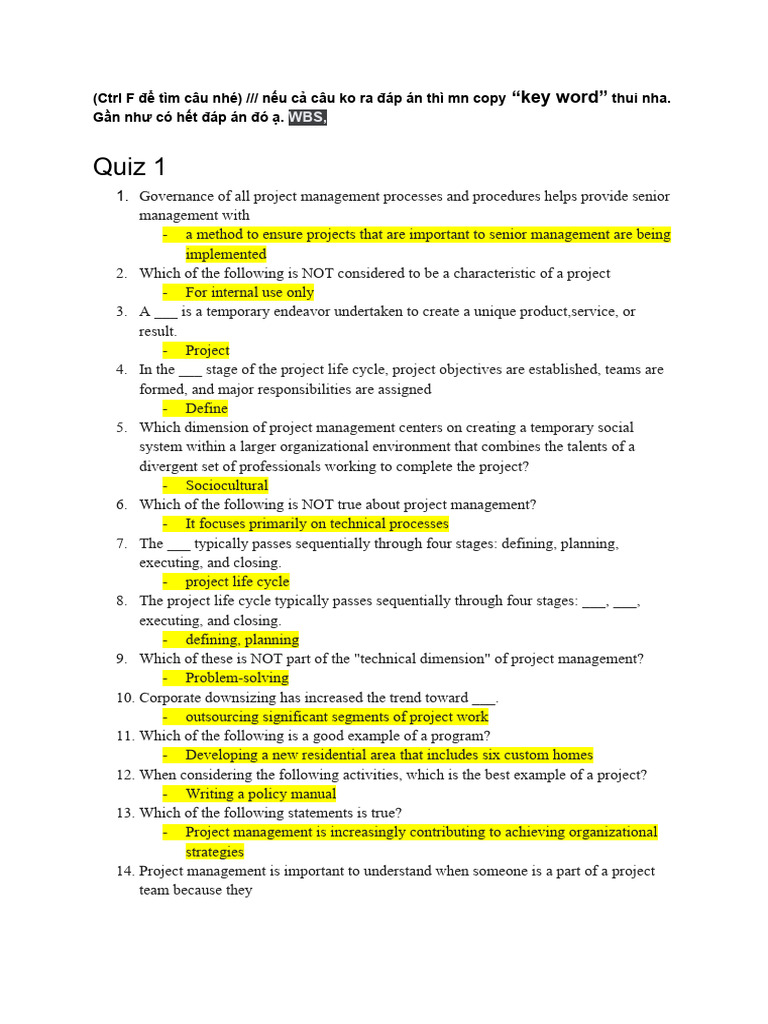 Copy-of-BSA3036-MCQ | PDF | Project Management | Risk