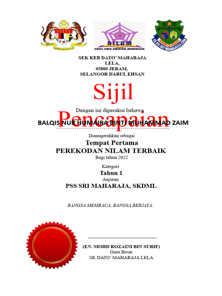 Nilam Terbaik Tahun 1 Pdf