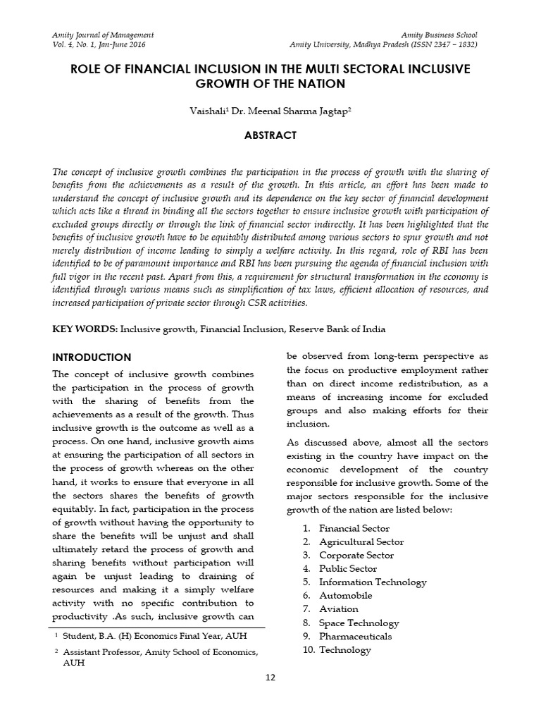 Financial Inclusion and Inclusive Growth | PDF | Banks | Financial ...