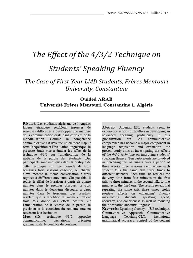 Ouided ARAB | PDF | English As A Second Or Foreign Language | Fluency