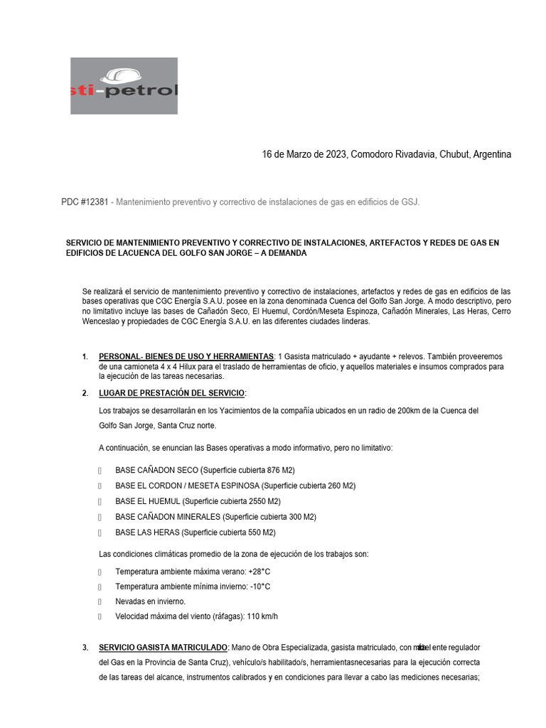 STI PETROL SRL - Comerciales - STI PETROL SRL - Tec - Gen - PROPUESTA ...