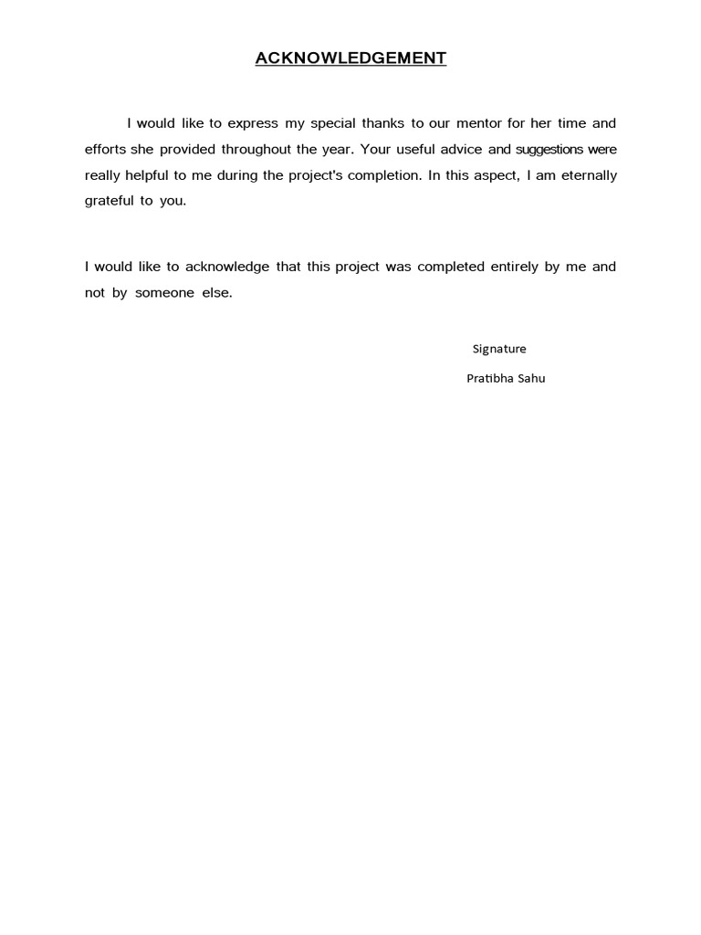 Acknowledgement | PDF