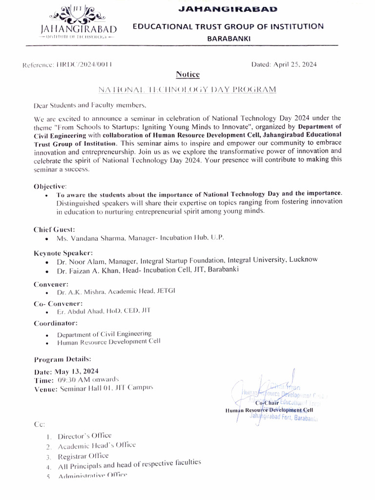 National Technology Day Seminar 2024 | PDF | Economies | Small Business