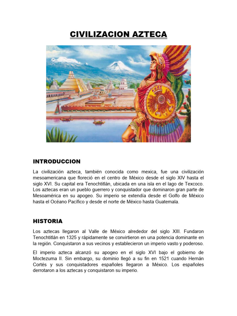 Civilización Azteca: Historia y Cultura | PDF | Maíz | México