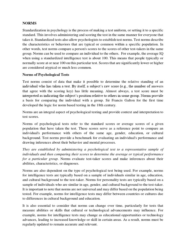 Norms (Topic 15) | PDF | Standard Score | Intelligence Quotient Norms (Topic 15) | PDF | Standard Score | Intelligence Quotient