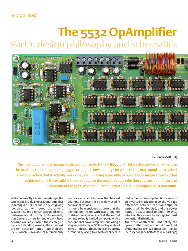 NE5532 Audio Amplifier Design | PDF | Operational Amplifier | Amplifier