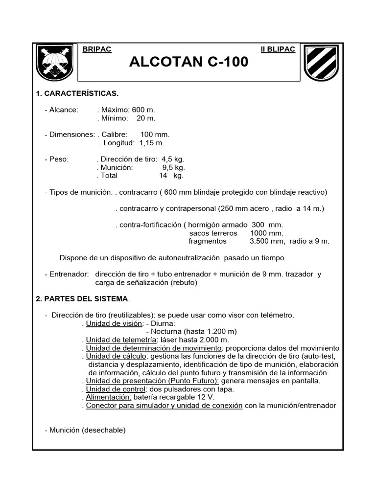 Alcotan C-100 | PDF | Munición