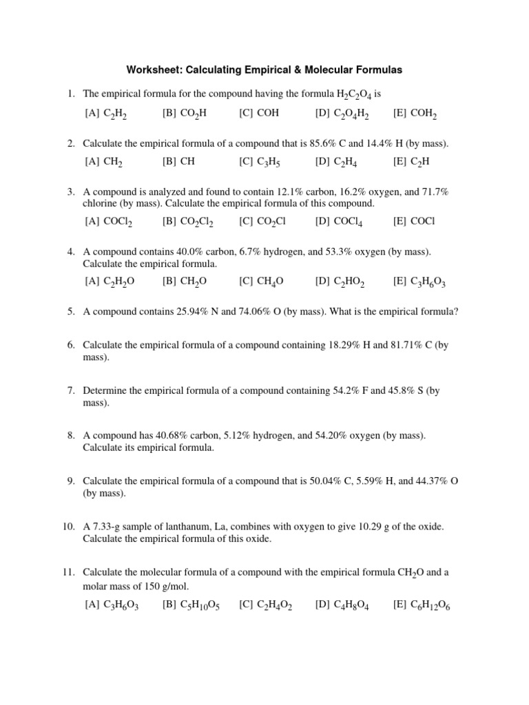 Chemistry Formula Calculations | PDF | Molecules | Mole (Unit)