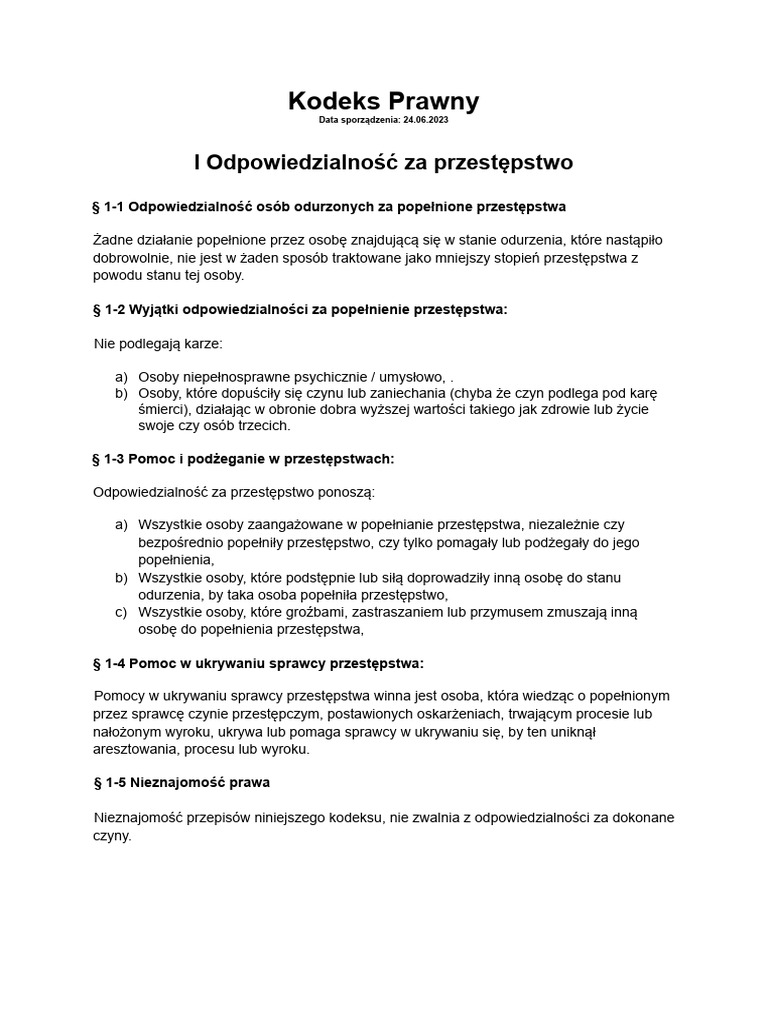 Kodeks Prawny 5city Origins v1.1 | PDF