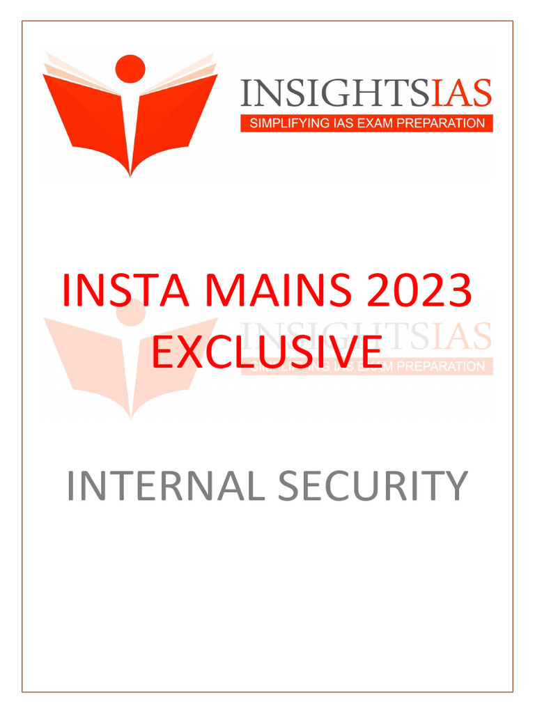 INSTA Mains 2023 Exclusive Internal Security | PDF | Computer Security ...
