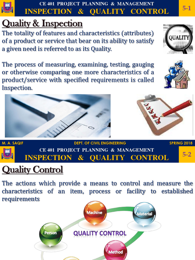 (Topic 5) Inspection & Quality Control | PDF | Iso 9000 | Quality ...