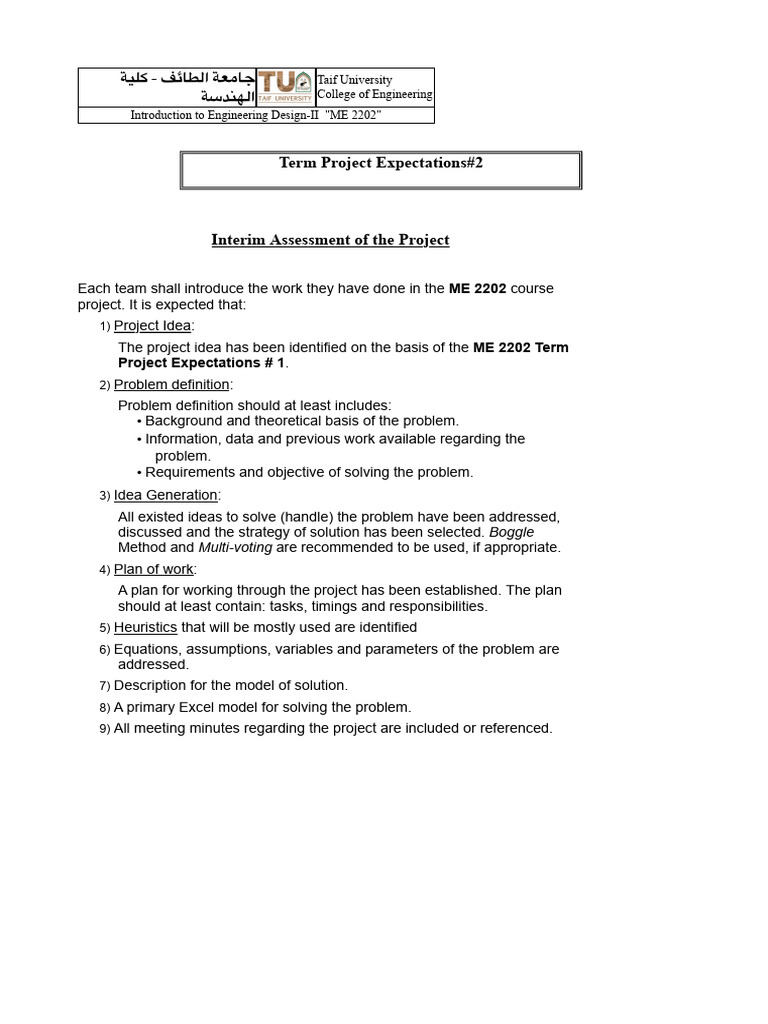 Project Expectations - 02 | PDF