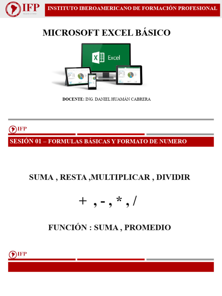 Sesion01-6.Formulas Basicas y Formato de Numeros | PDF