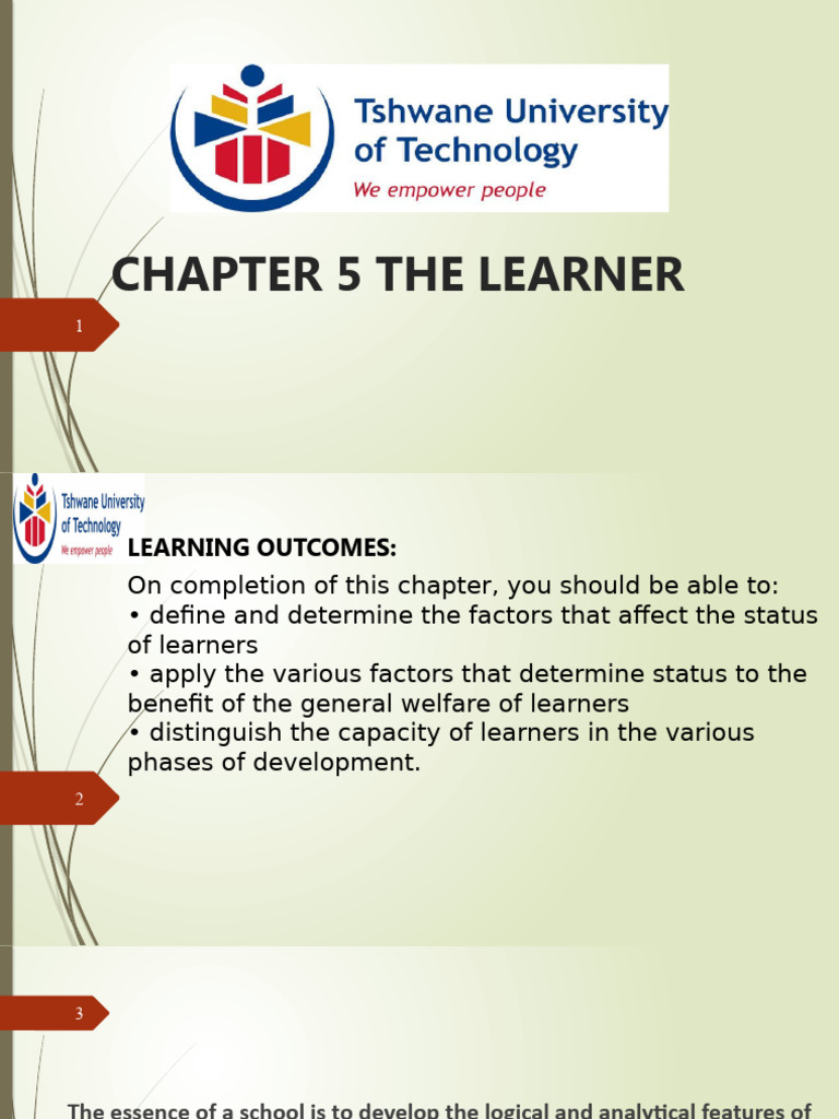 Chapter 5 The Learner Pdf Learning Lawsuit