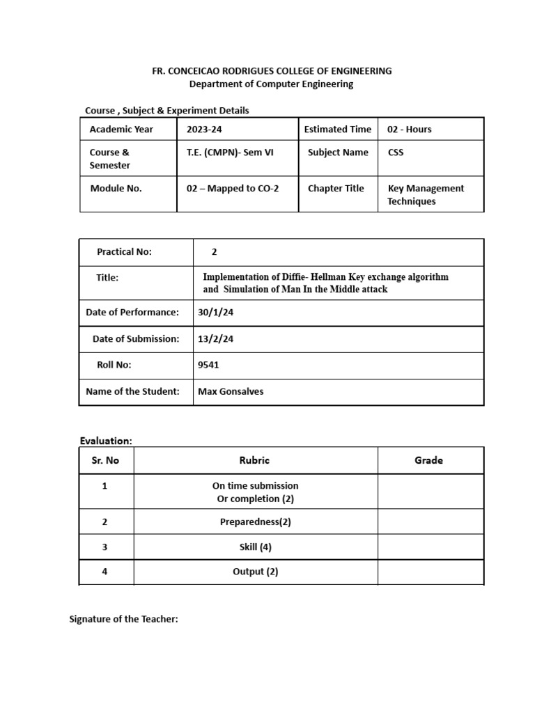 9541 Exp2 Css Pdf Key Cryptography Public Key Cryptography 