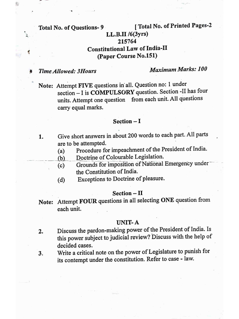 Sem 2nd(2) Question Papers | PDF