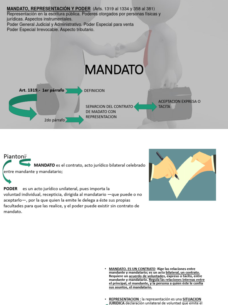 Diferencias entre Mandato y Poder | PDF | Derecho civil (sistema legal ...