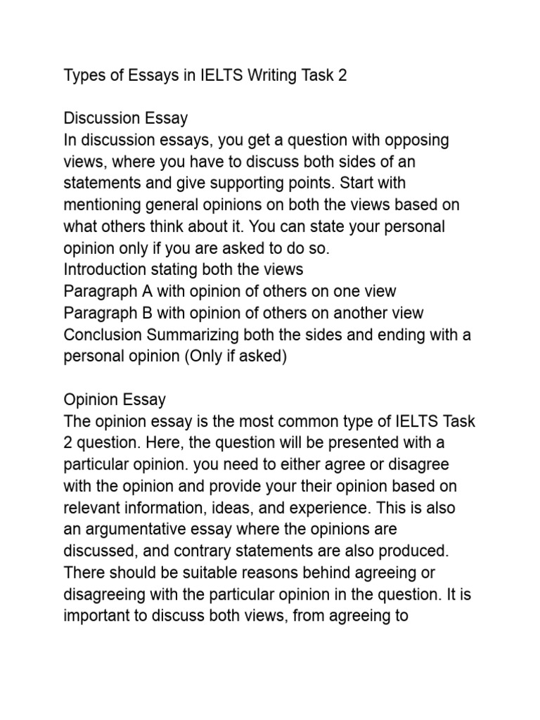 IELTS Essay Types Guide | PDF | Essays | Question