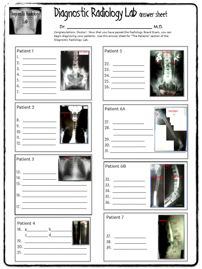 Diagnostic Radiology Student Answer Sheet | PDF | Radiology | Medical Diagnosis
