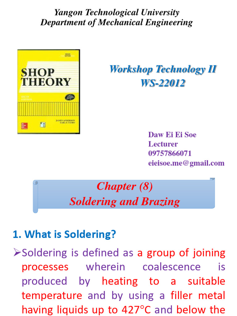 Chapter 8 Soldering | PDF | Soldering | Materials