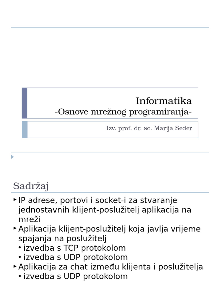 6 Pred OsnoveMreznogProgramiranja | PDF