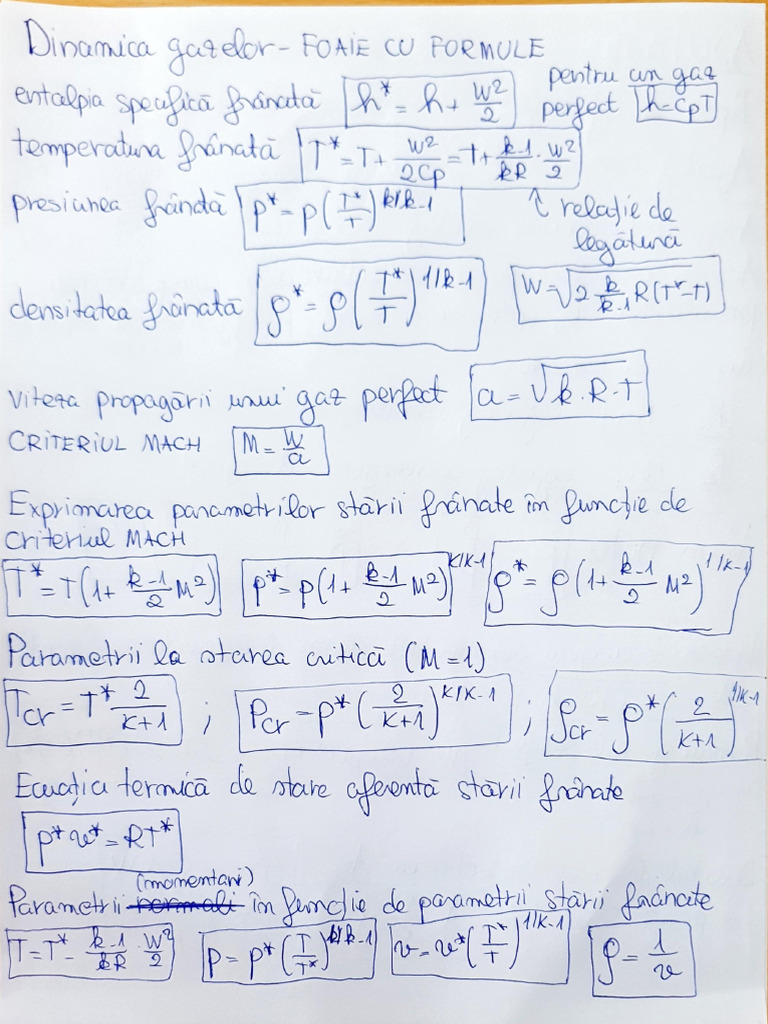 Dinamica Gazelor Formule | PDF