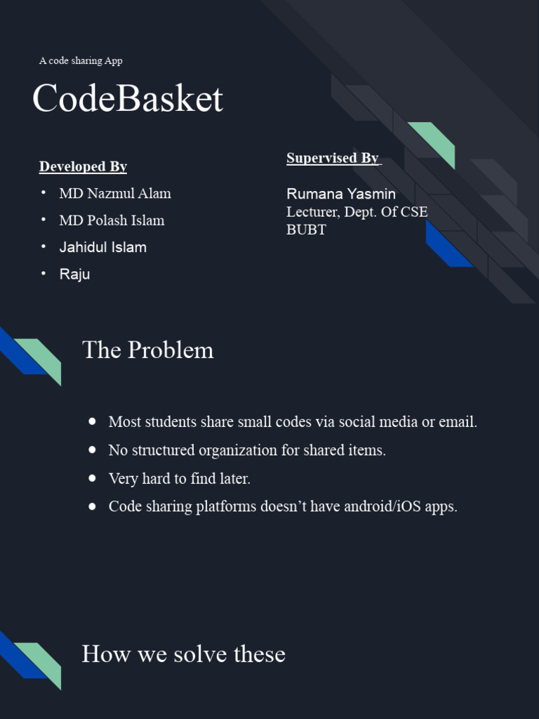 CodeBasket: Cross-Platform Code Sharing App | PDF