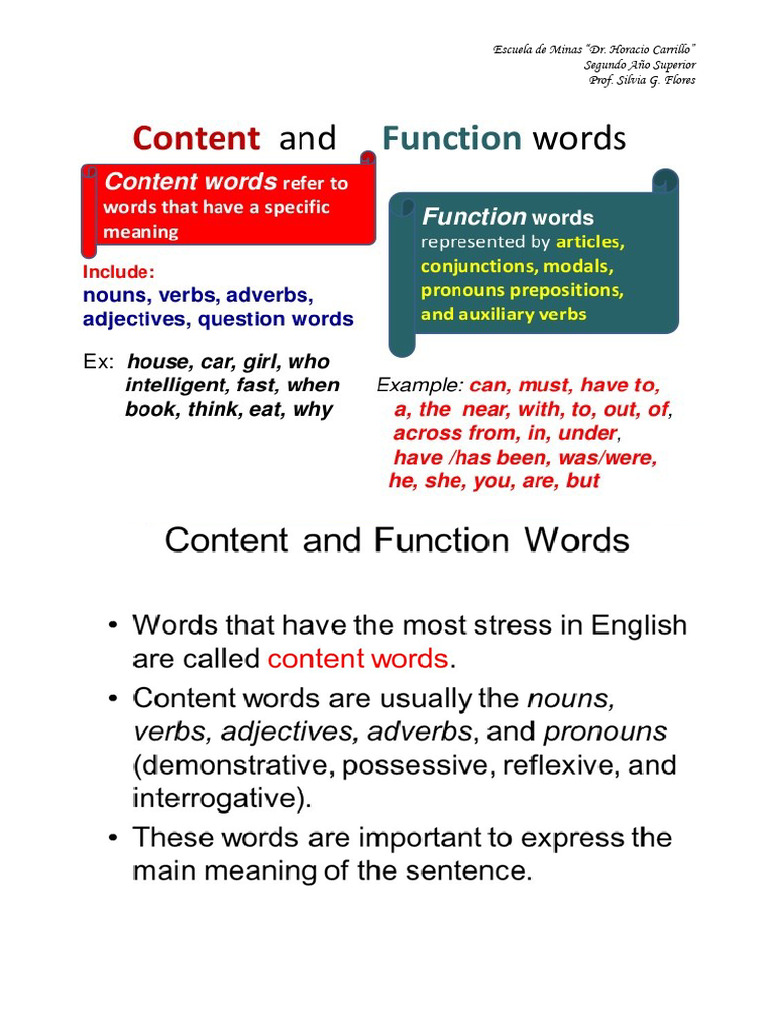 Content and Function Words-2 | PDF