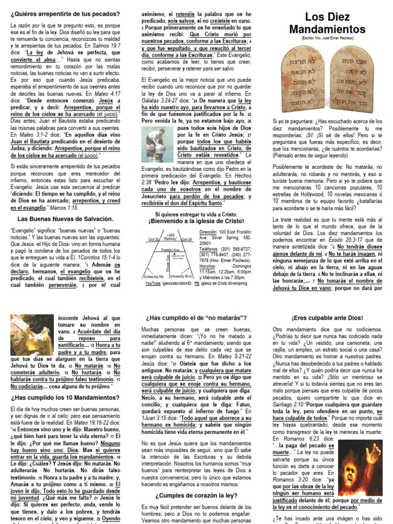 Los Diez Mandamientos | Descargar gratis PDF | Jesús | Pecado