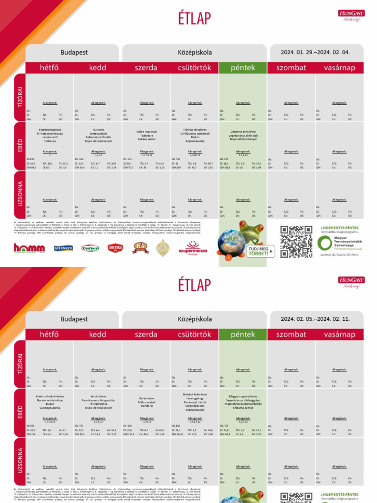 Étlap 02.2024 | PDF