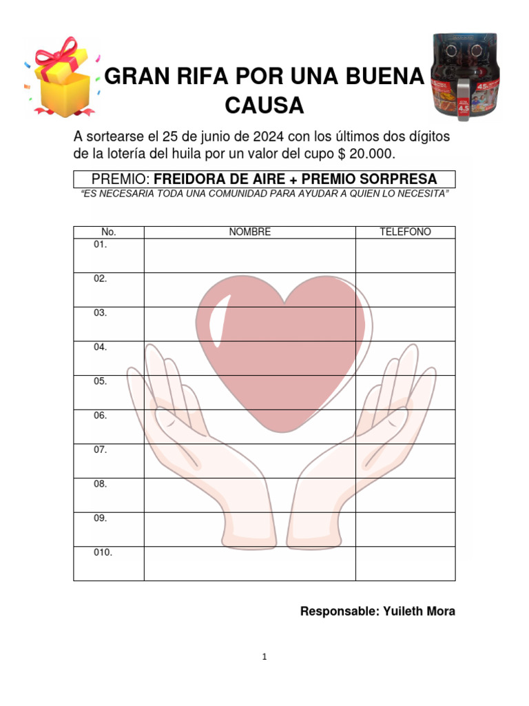 Gran Rifa Por Una Buena Causa | PDF