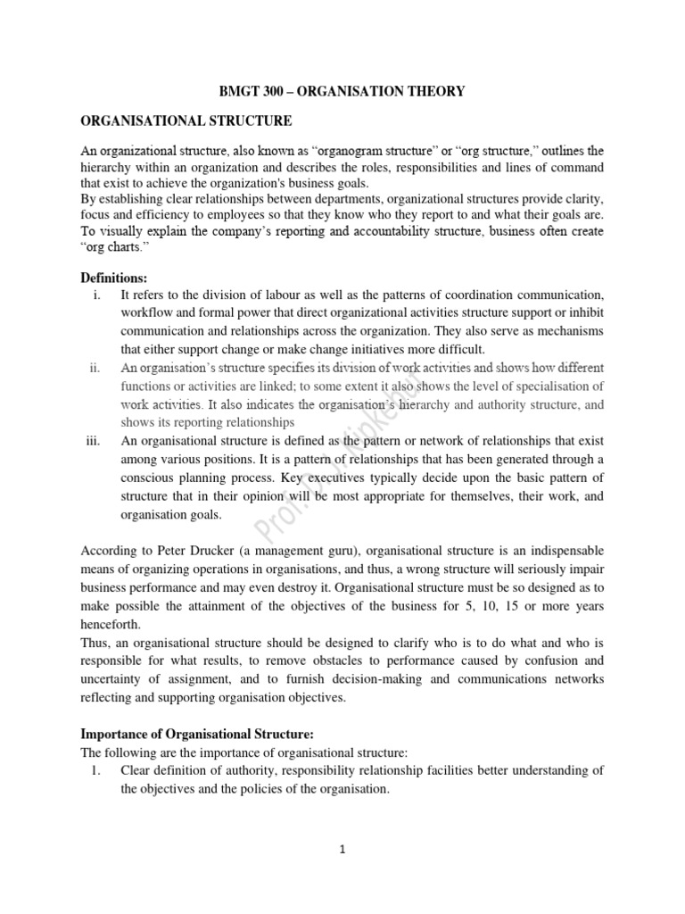 Organizational Structure and Entrepreneurship | PDF | Organizational ...