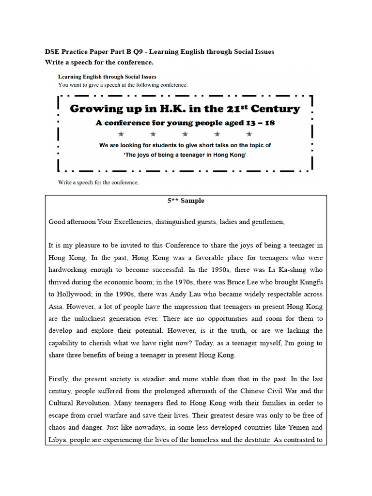 DSE Practice Paper Part B Q9 | PDF | Adolescence | Economies
