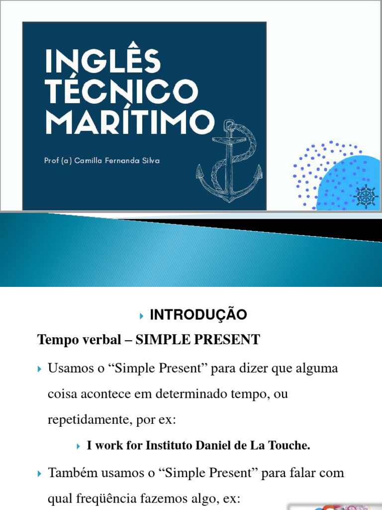 Aula 1 e 2 INGLES TÉCNICO MARITIMO | PDF | Morfologia | Tipologia linguística