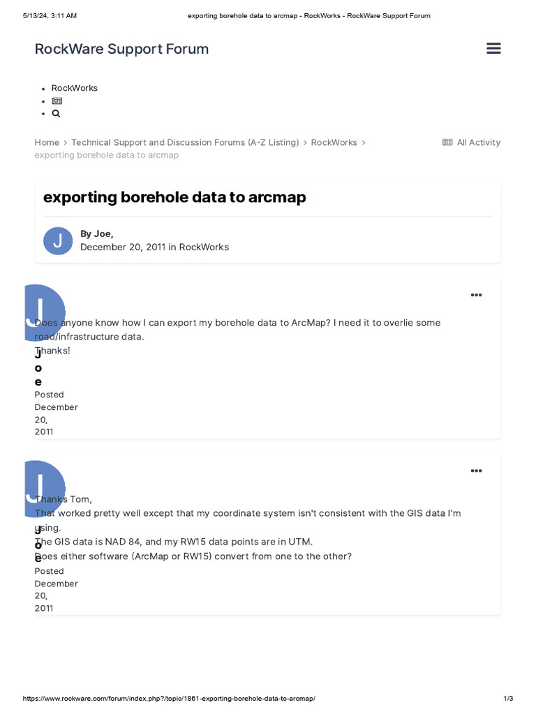 Exporting Borehole Data To Arcmap - RockWorks - RockWare Support Forum | PDF | Software | Data