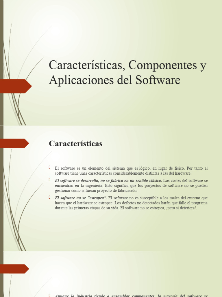 Características, Componentes y Aplicaciones Del Software | PDF ...