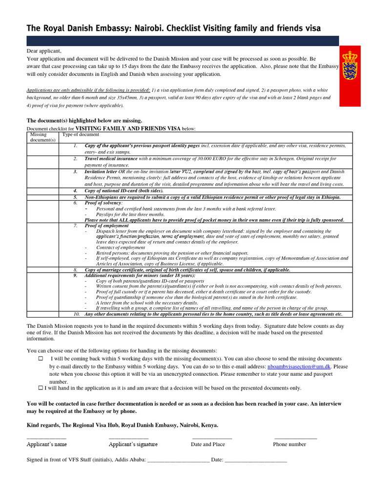 Checklist Family and Friends | PDF | Travel Visa | Legal Guardian