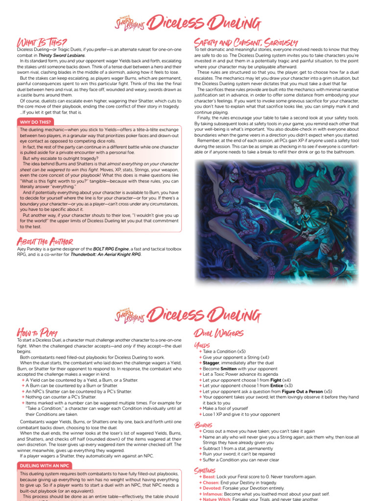 TSL Diceless Dueling Handout | PDF | Duel