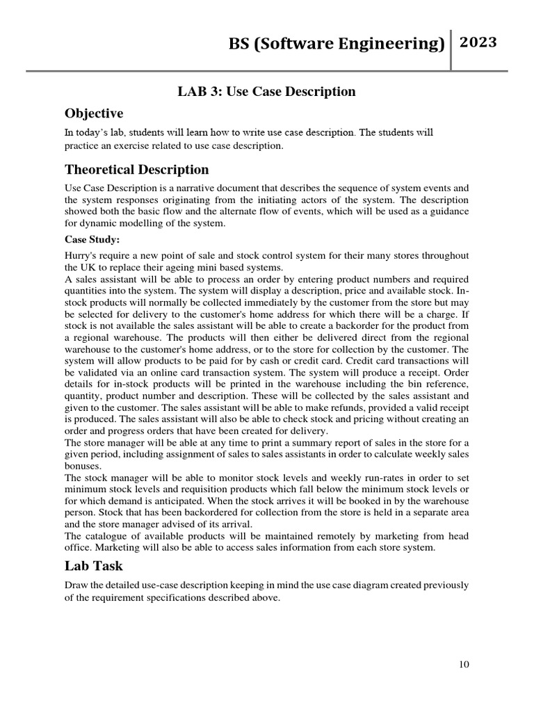 Sda - Lab 3 | PDF | Receipt | Use Case