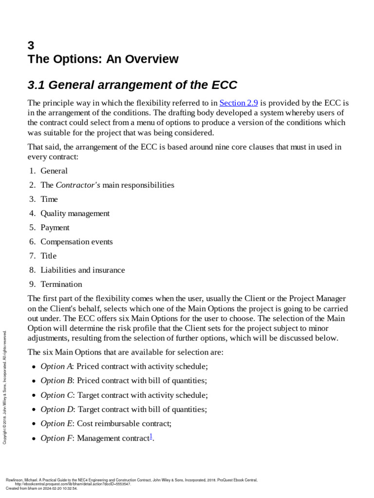 A Practical Guide To The NEC4 Engineering and Cons... - (3 The Options ...