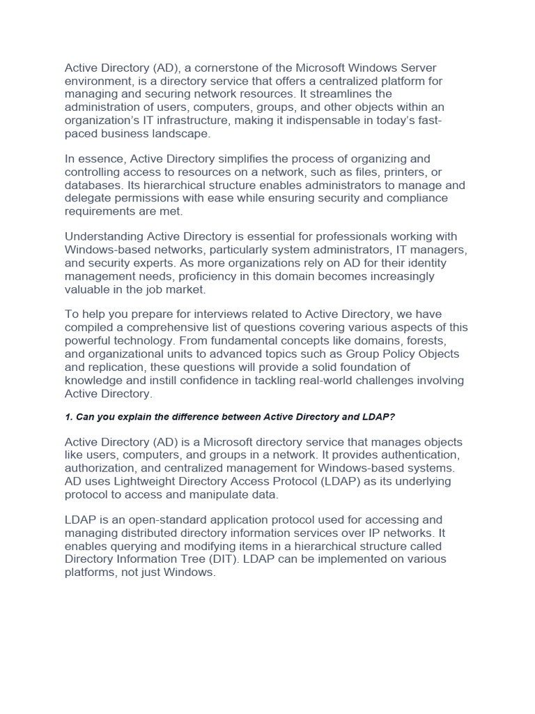 Active Directory questions | PDF | Active Directory | Group Policy