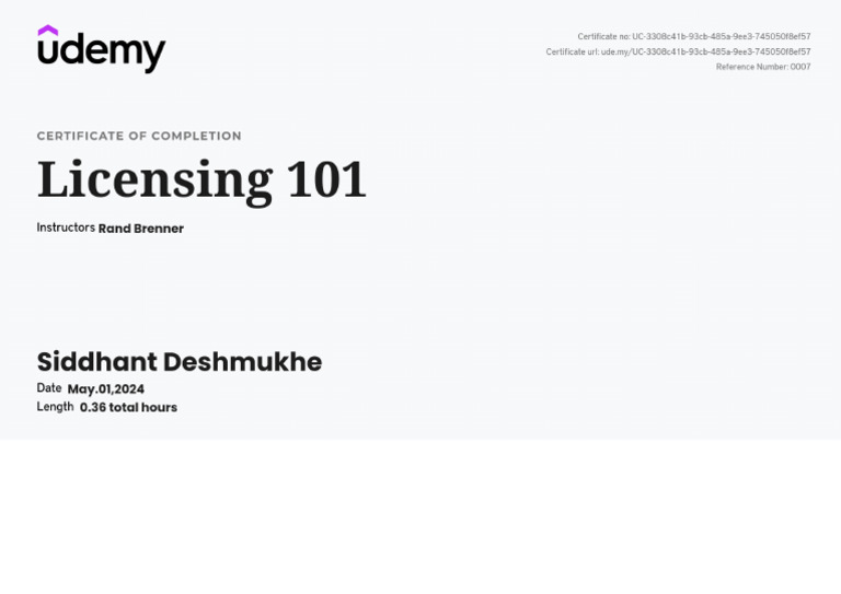 Udemy Certificate | PDF
